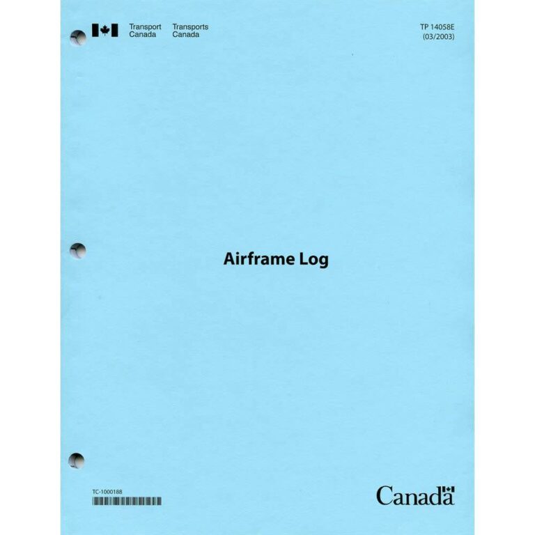 Aircraft Technical Log: Airframe Log softcover*NEW* by Transport Canada ...